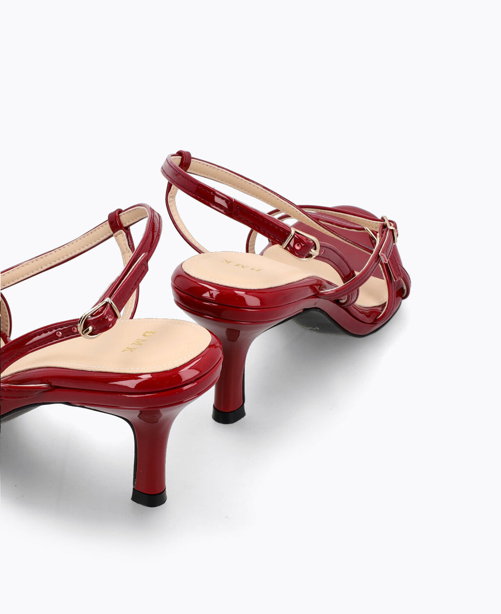 Maeve Strappy Heel Sandals - Maroon – DMK