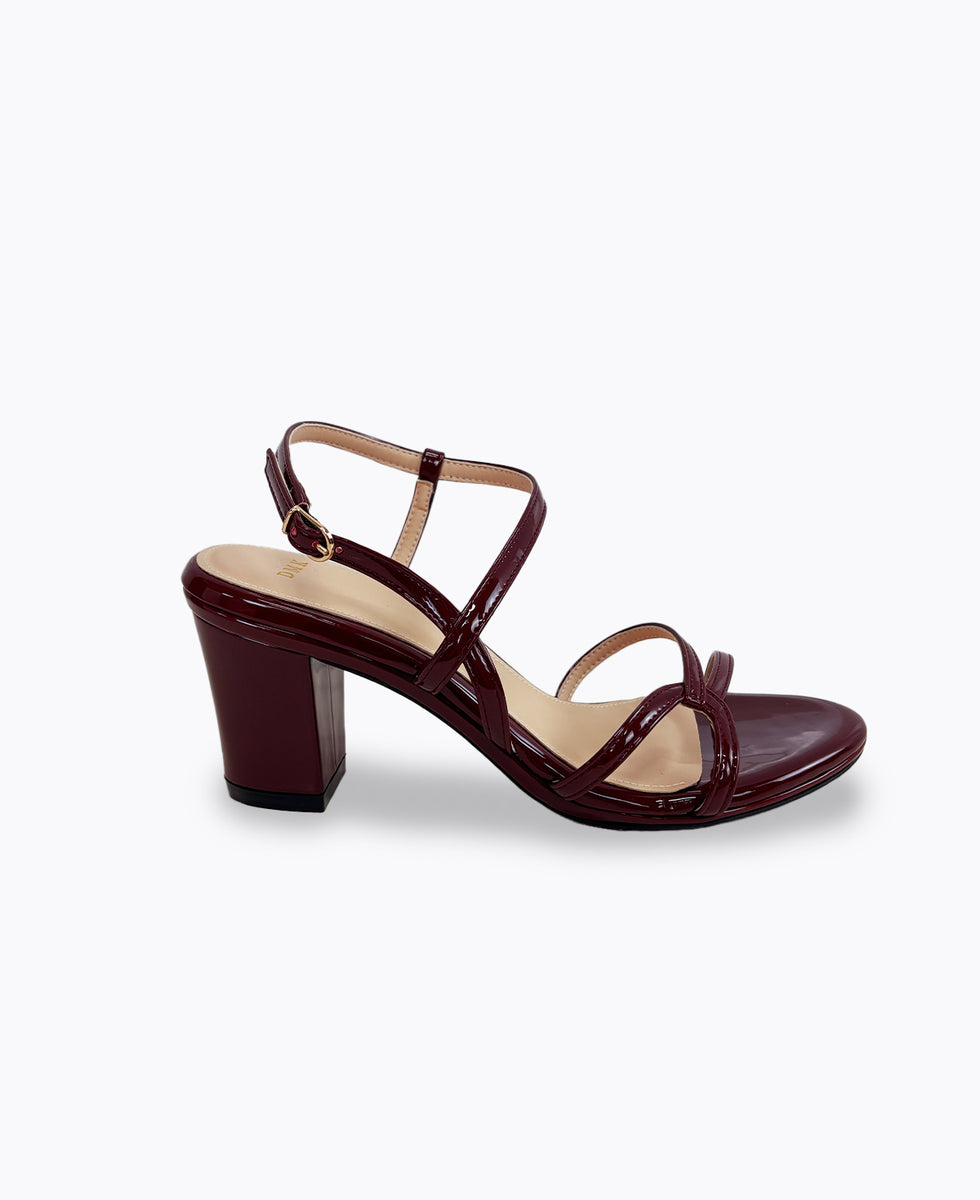 Marisol Strappy Heel Sandals - Maroon – DMK