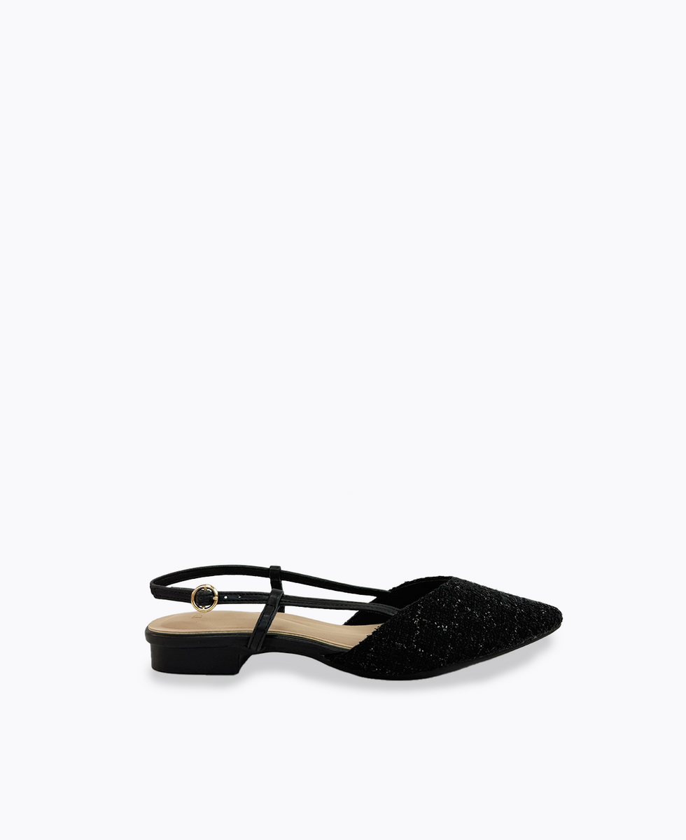 Brianna Slingback Flat Pumps - Black – DMK