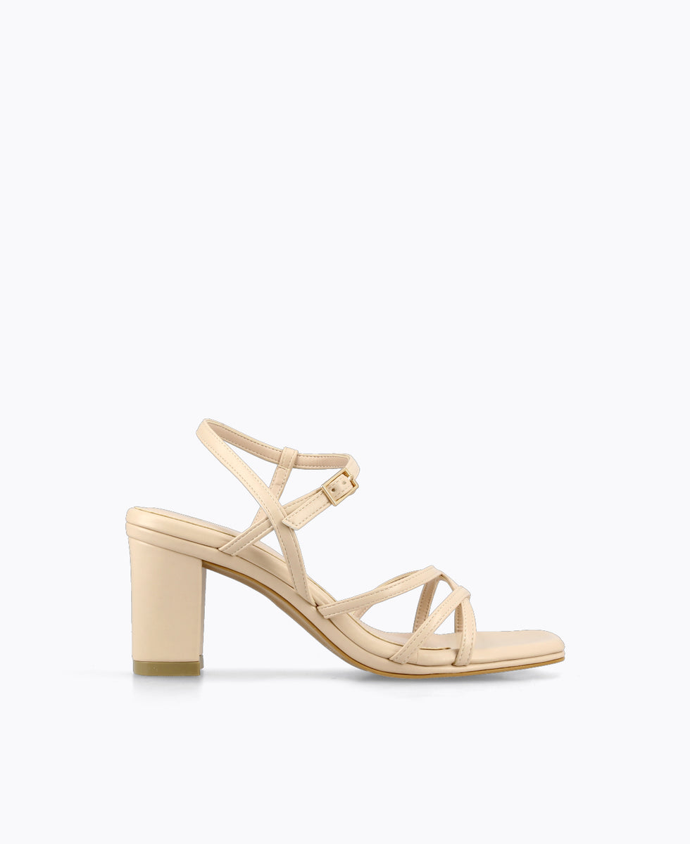 Hopelessly Romantic Strappy Heel Sandals - Beige – DMK