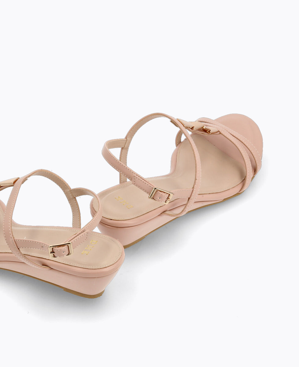 Raquel Wedge Sandals - Nude Pink – DMK