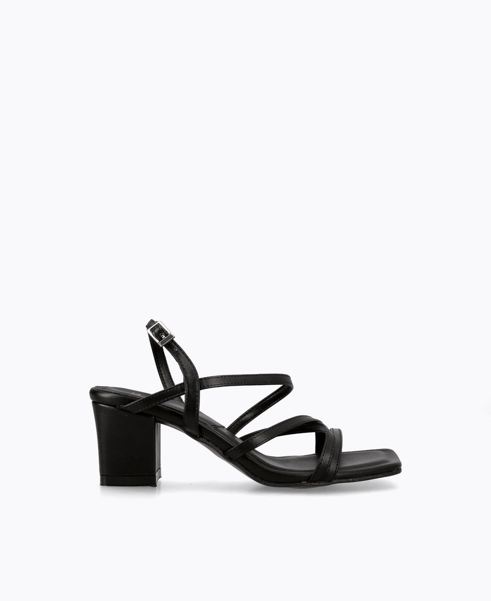 Athena Strappy Heel Sandals - Black – DMK