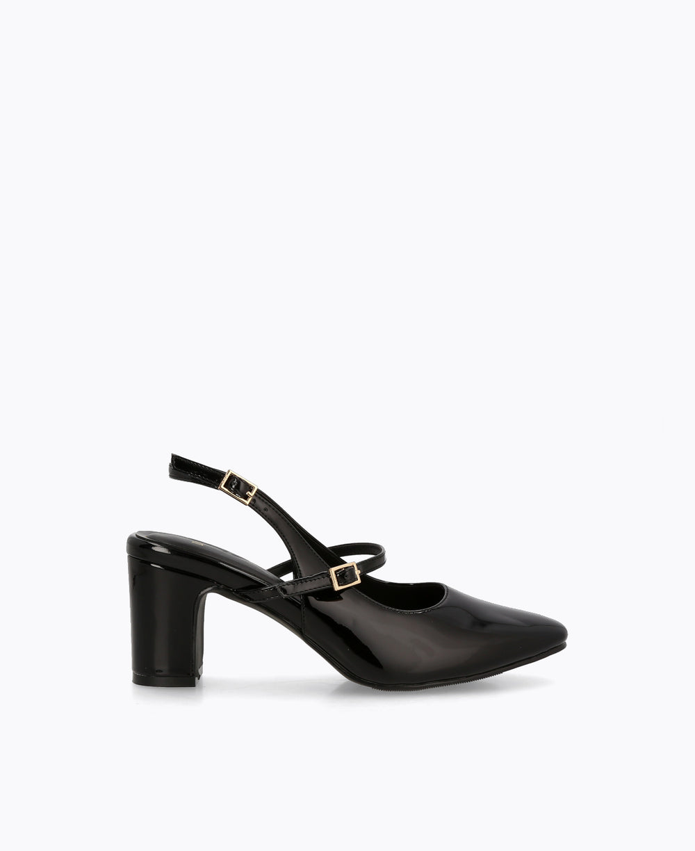 Lena Slingback Mary Janes - Black – DMK