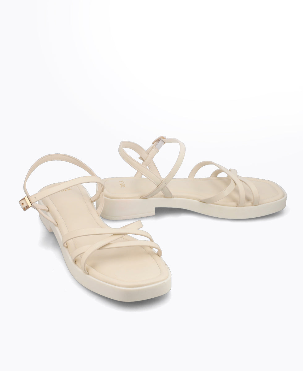 Holly Strappy Platform Sandals - Beige – DMK