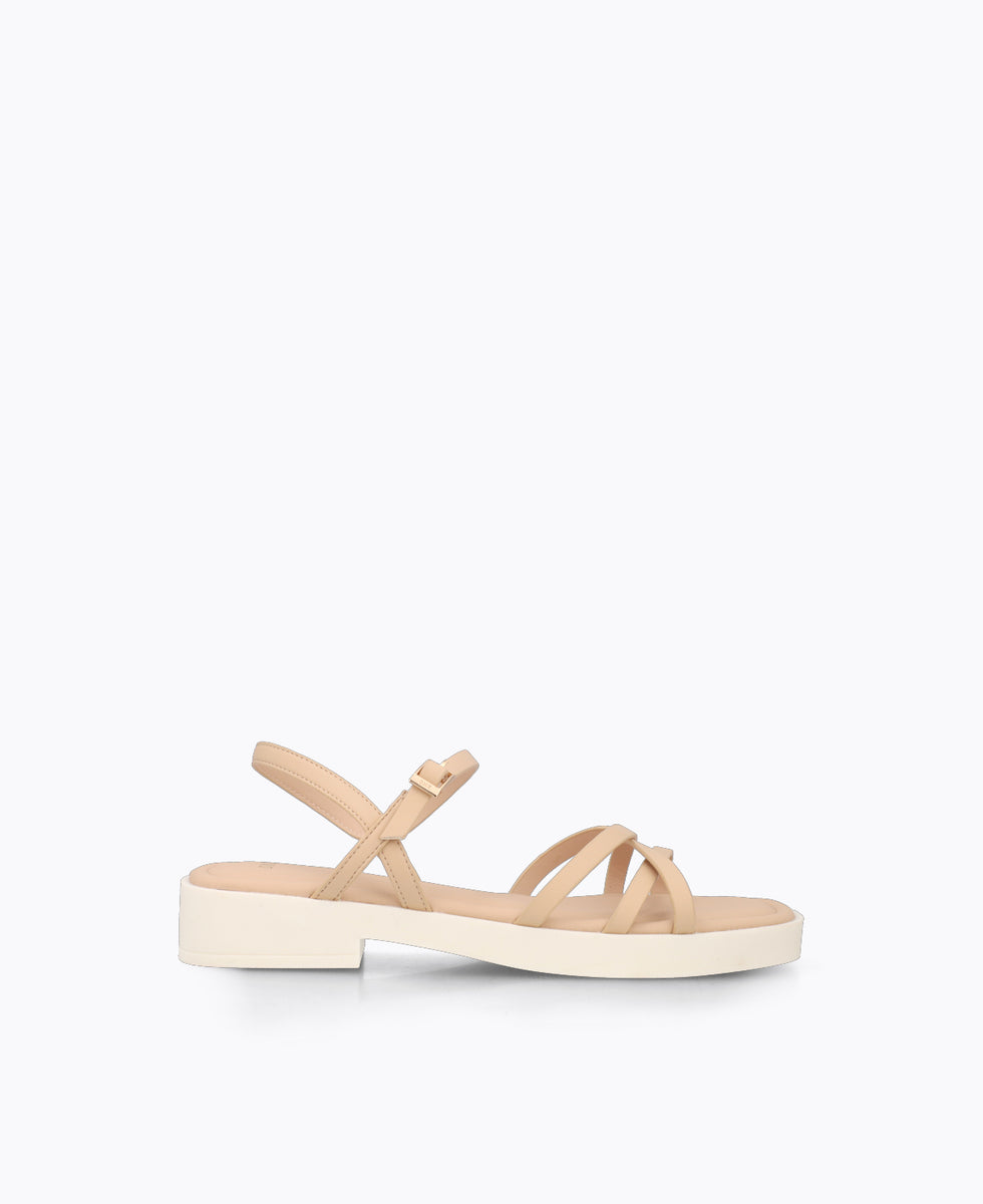 Holly Strappy Platform Sandals - Nude – DMK