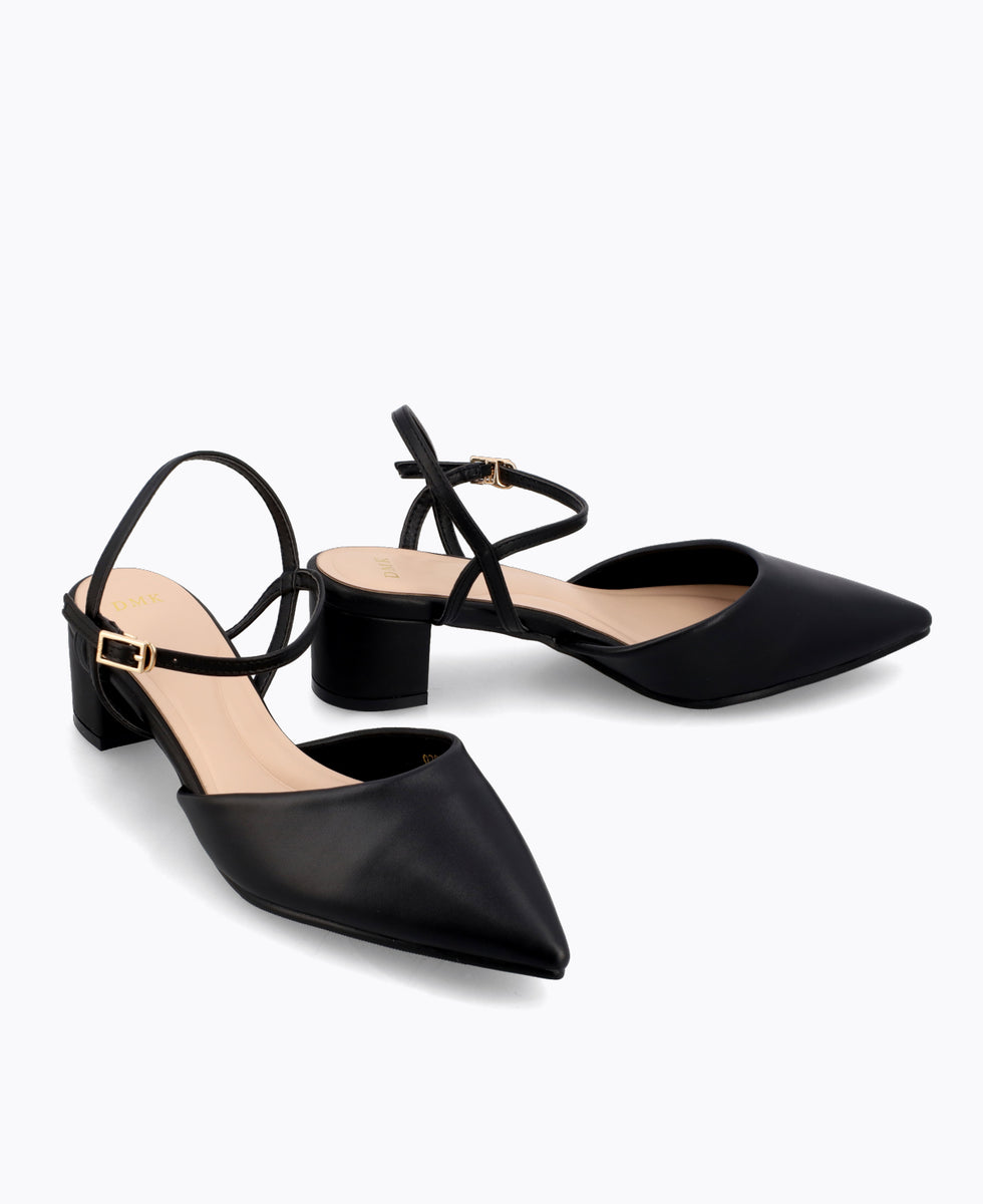 Mabel Block Heel Pumps - Black – DMK