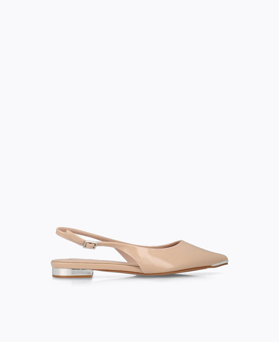 Bella Slingback Flat Pumps - Nude – DMK