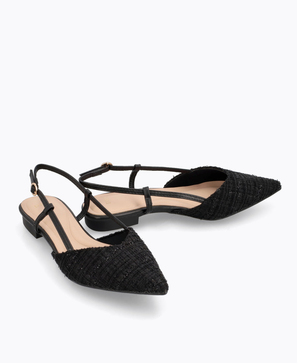 Brianna Slingback Flat Pumps - Black – DMK