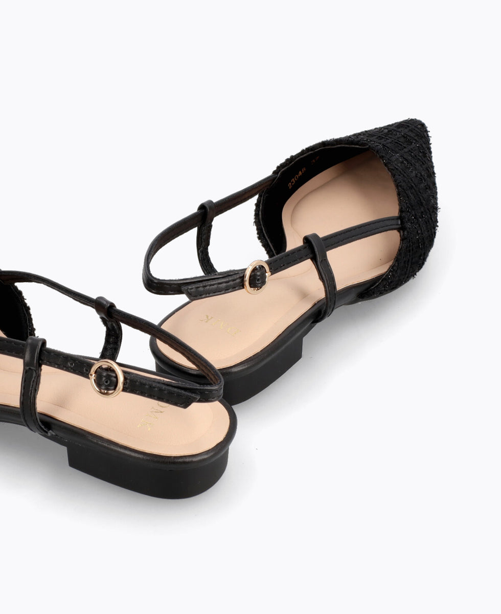 Brianna Slingback Flat Pumps - Black – DMK