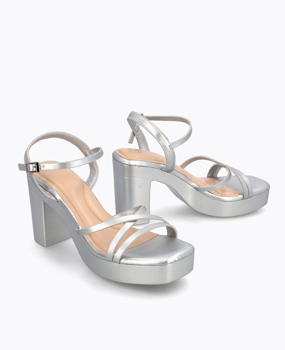 Colleen Heel Sandals - Silver – DMK