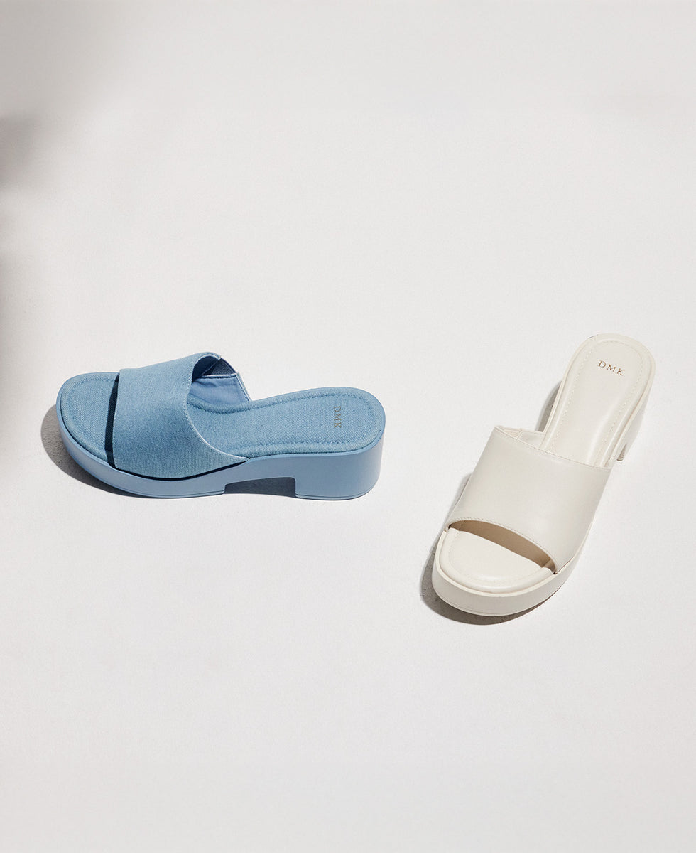 Millie Platform Heel Sandals - Beige – DMK